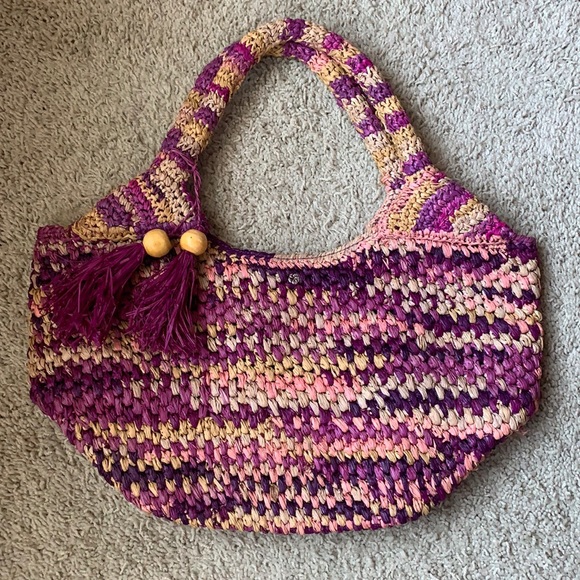 Flora Bella | Bags | Flora Bella Raffia Cotton Lined Large Beach Tote ...